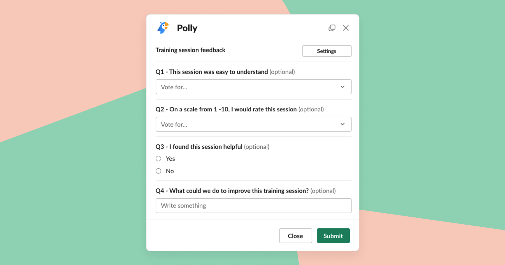 Training Session Feedback Survey Template